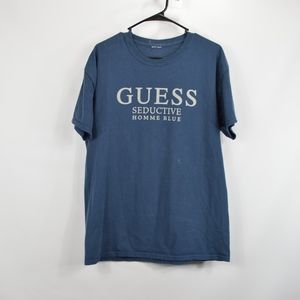 Guess | Shirts | Vintage Guess Mens Large Spell Out T Shirt Blue | Poshmark